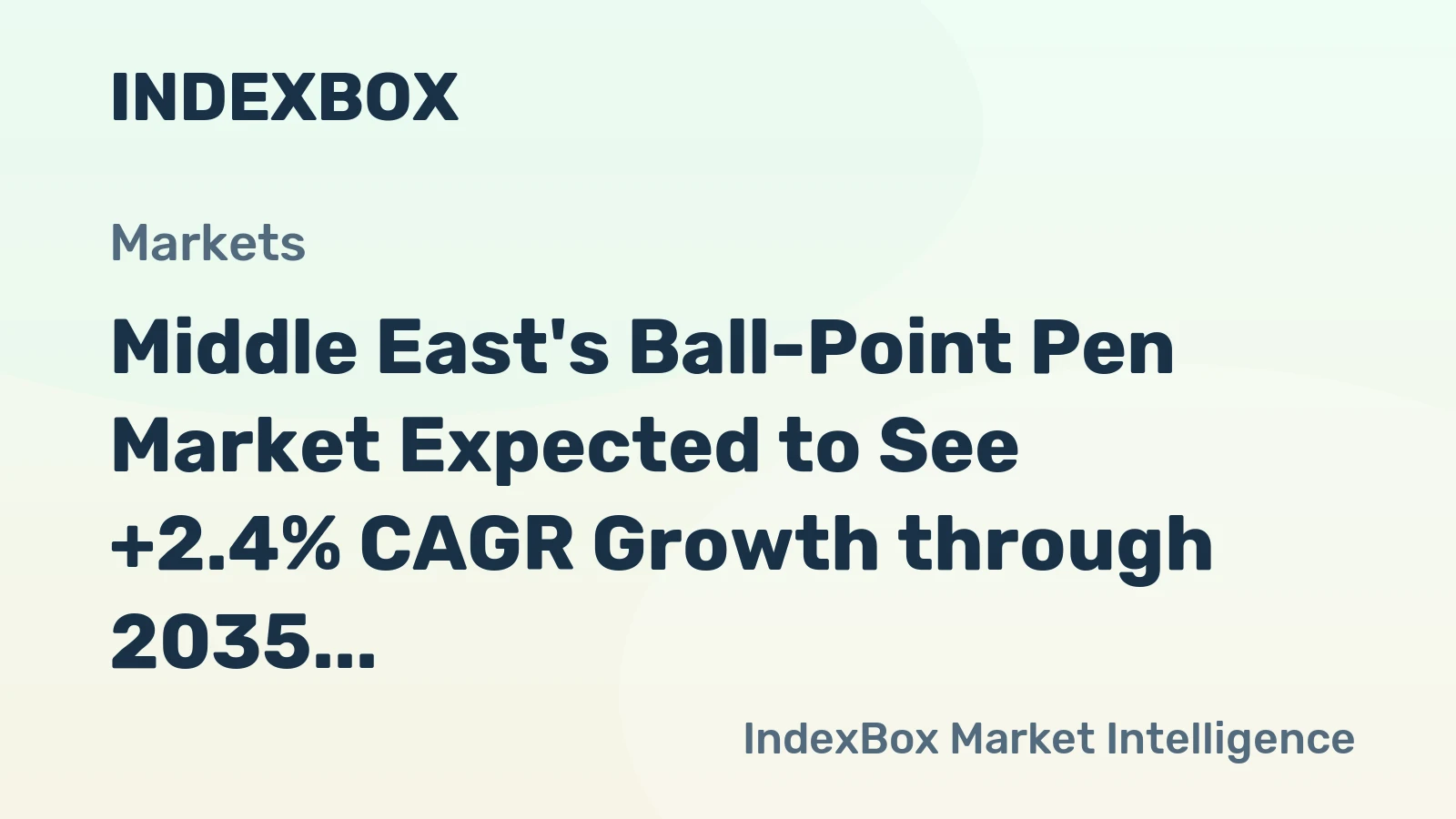 Middle East's Ball-Point Pen Market Expected to See +2.4% CAGR Growth through 2035