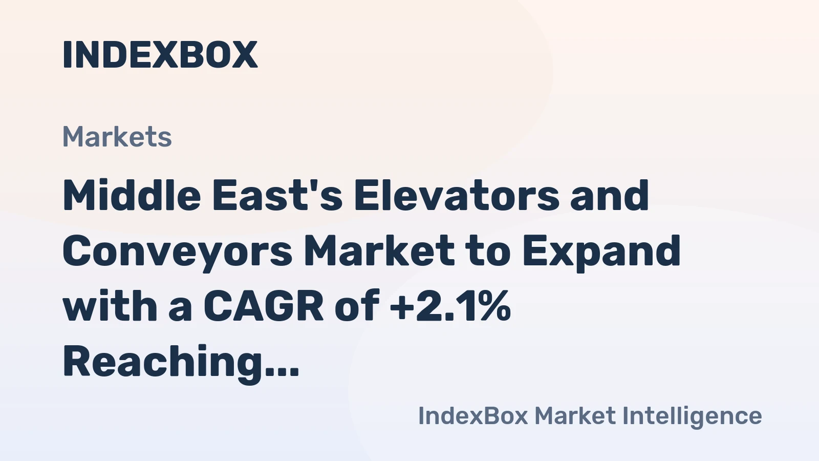 Middle East's Elevators and Conveyors Market to Expand with a CAGR of +2.1% Reaching $23B by 2035
