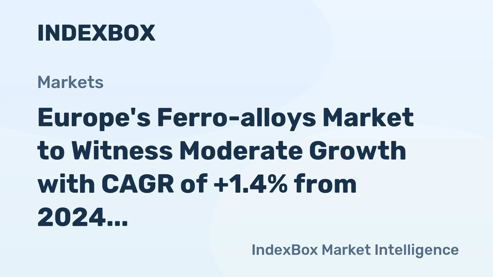 Europe's Ferro-alloys Market to Witness Moderate Growth with CAGR of +1.4% from 2024 to 2035