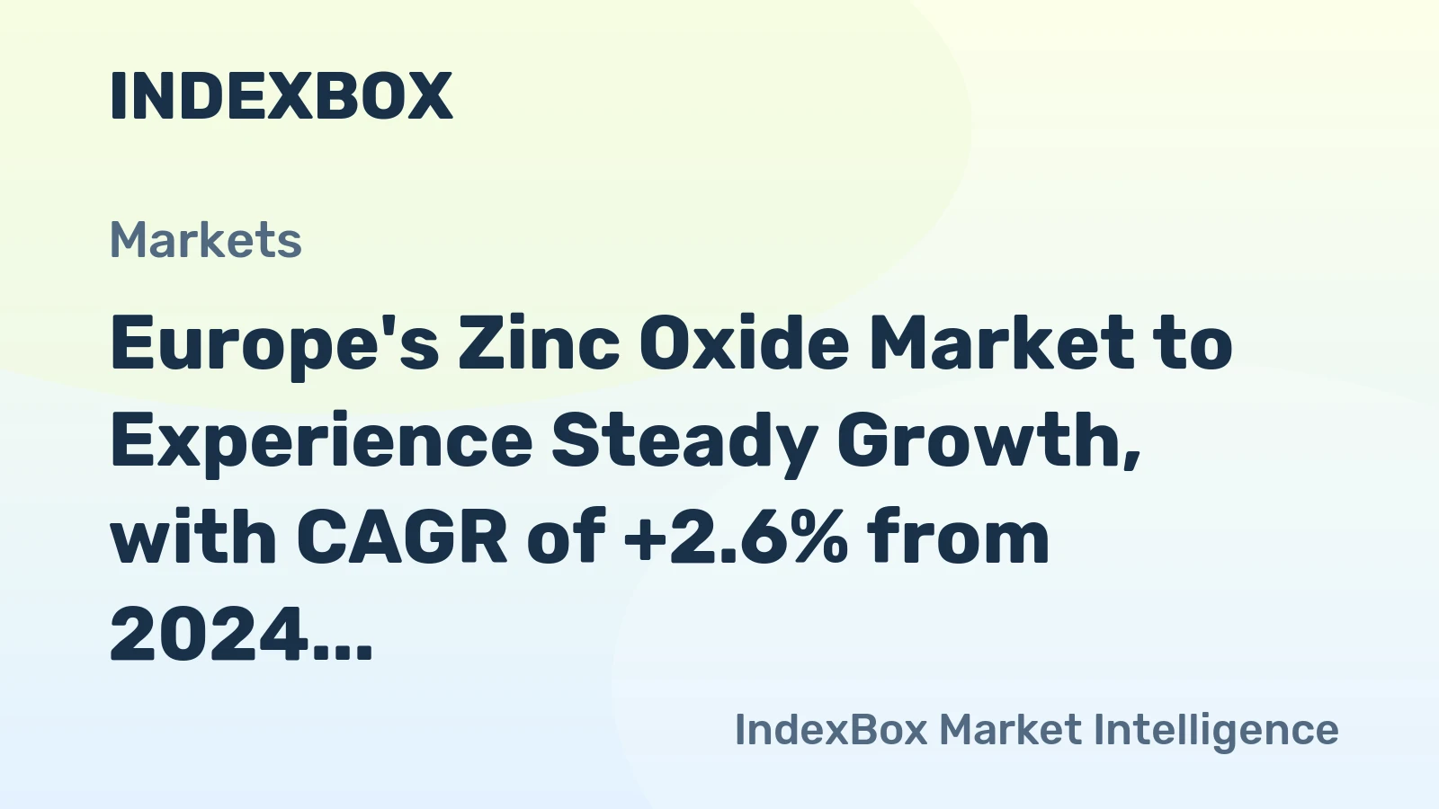 Europe's Zinc Oxide Market to Experience Steady Growth, with CAGR of +2.6% from 2024 to 2035