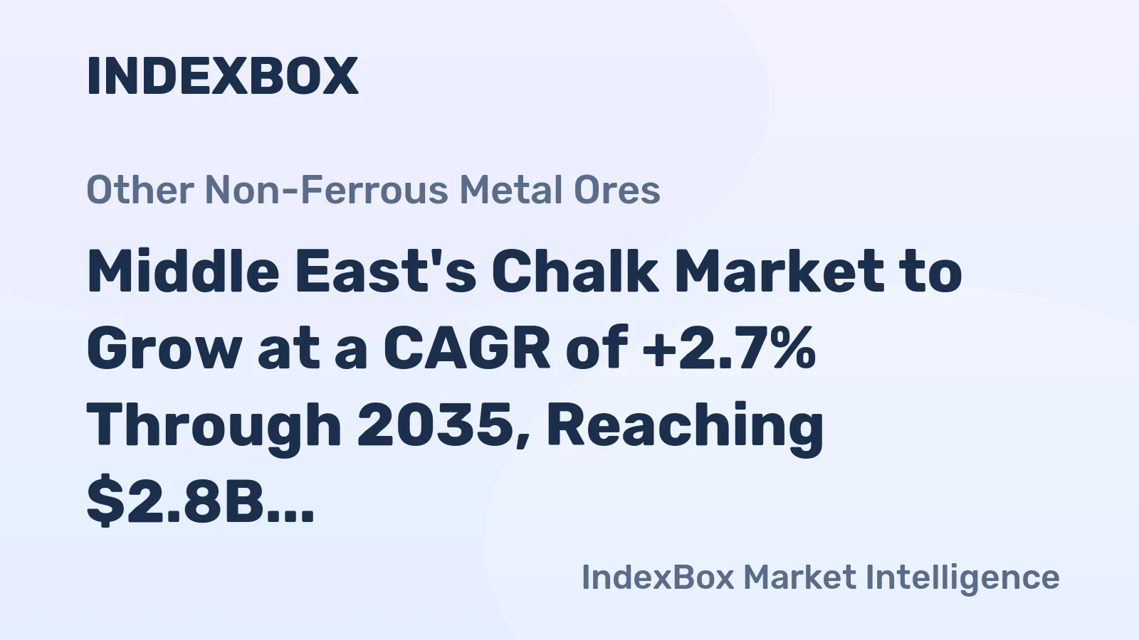 Middle East's Chalk Market to Grow at a CAGR of +2.7% Through 2035, Reaching $2.8B in Value