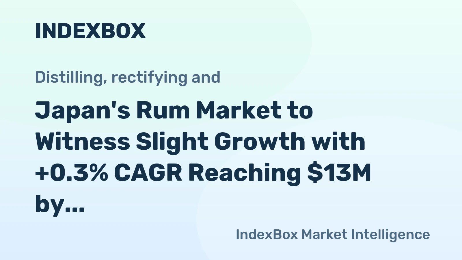 Japan's Rum Market to Witness Slight Growth with +0.3% CAGR Reaching $13M by 2035