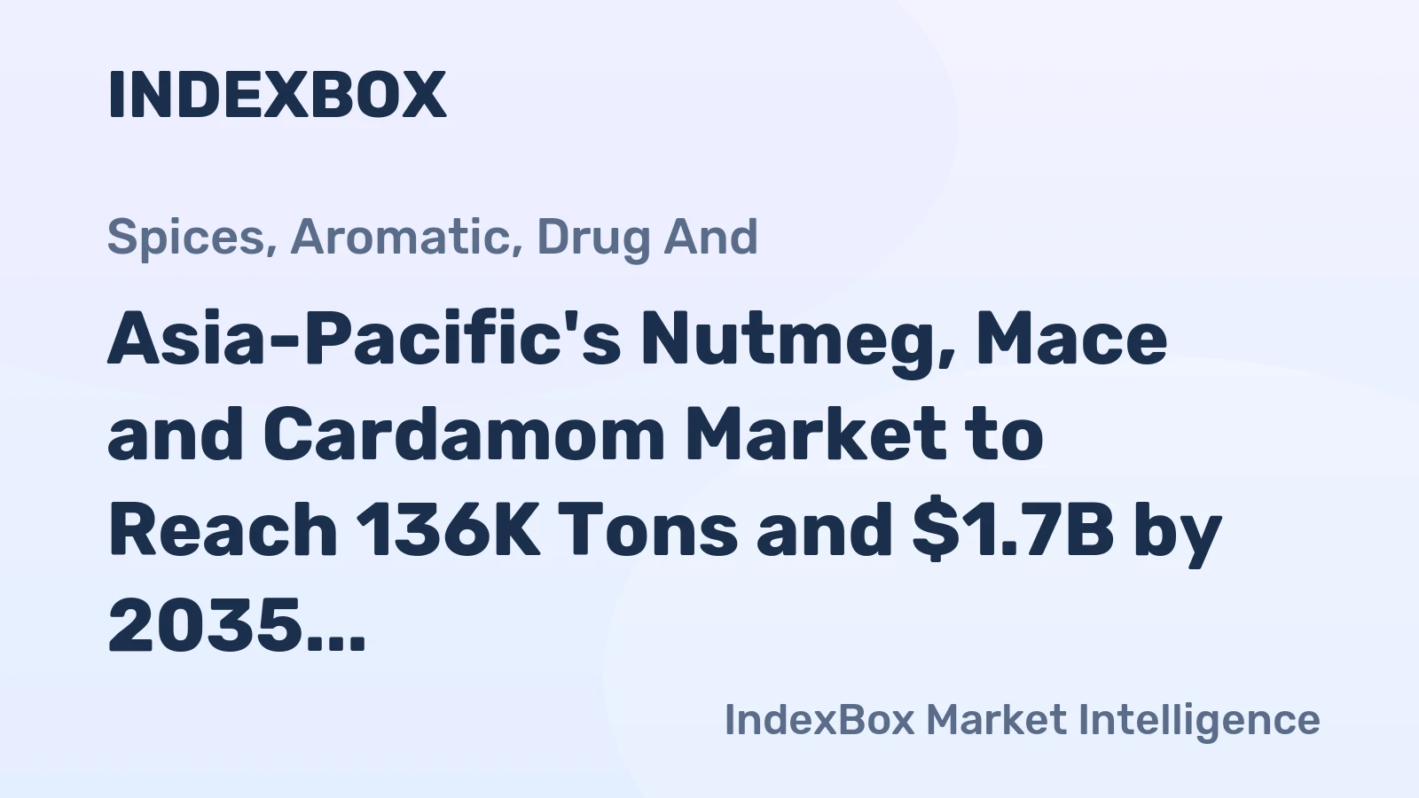 Asia-Pacific's Nutmeg, Mace and Cardamom Market to Reach 136K Tons and $1.7B by 2035