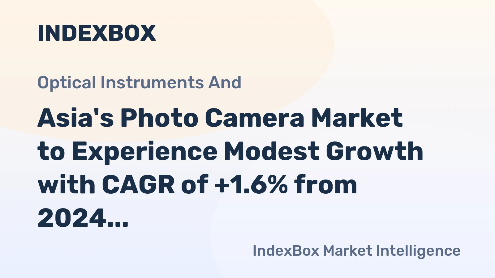 Asia's Photo Camera Market to Experience Modest Growth with CAGR of +1.6% from 2024 to 2035