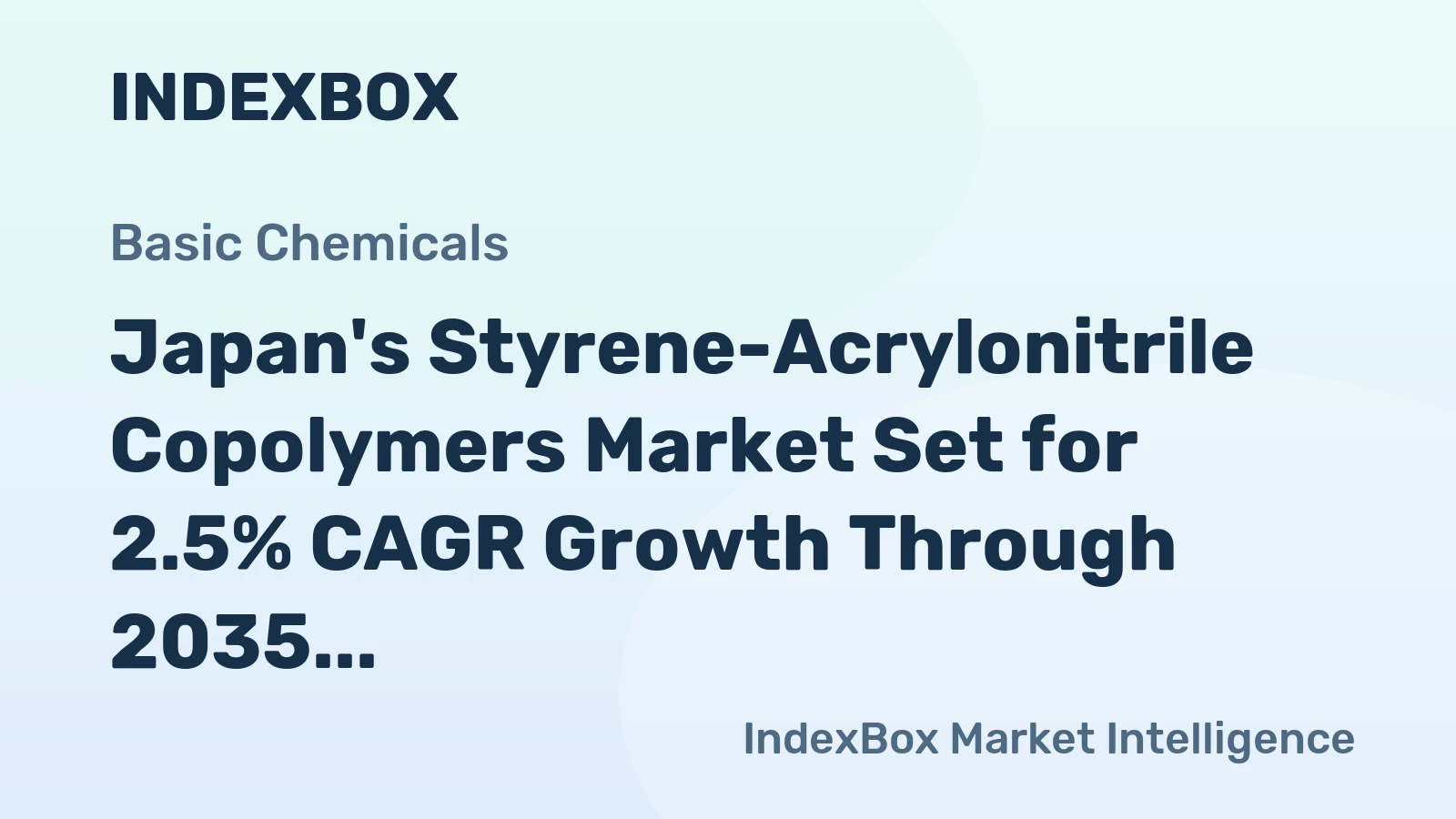 Japan's Styrene-Acrylonitrile Copolymers Market Set for 2.5% CAGR Growth Through 2035