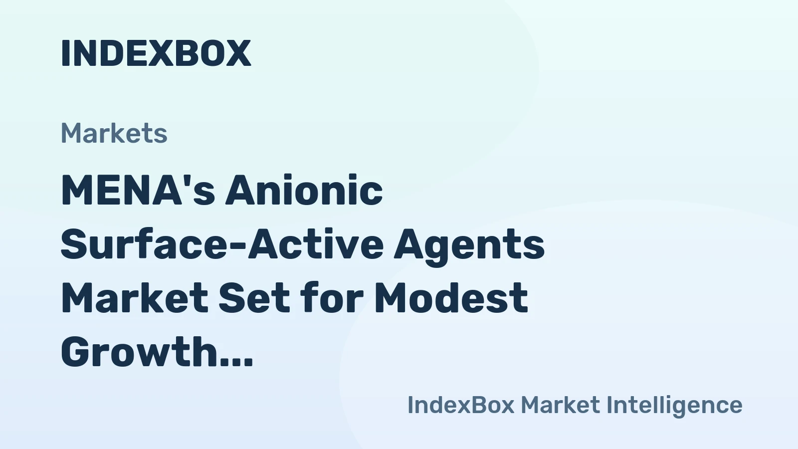 MENA's Anionic Surface-Active Agents Market Set for Modest Growth With +0.9% CAGR Through 2035