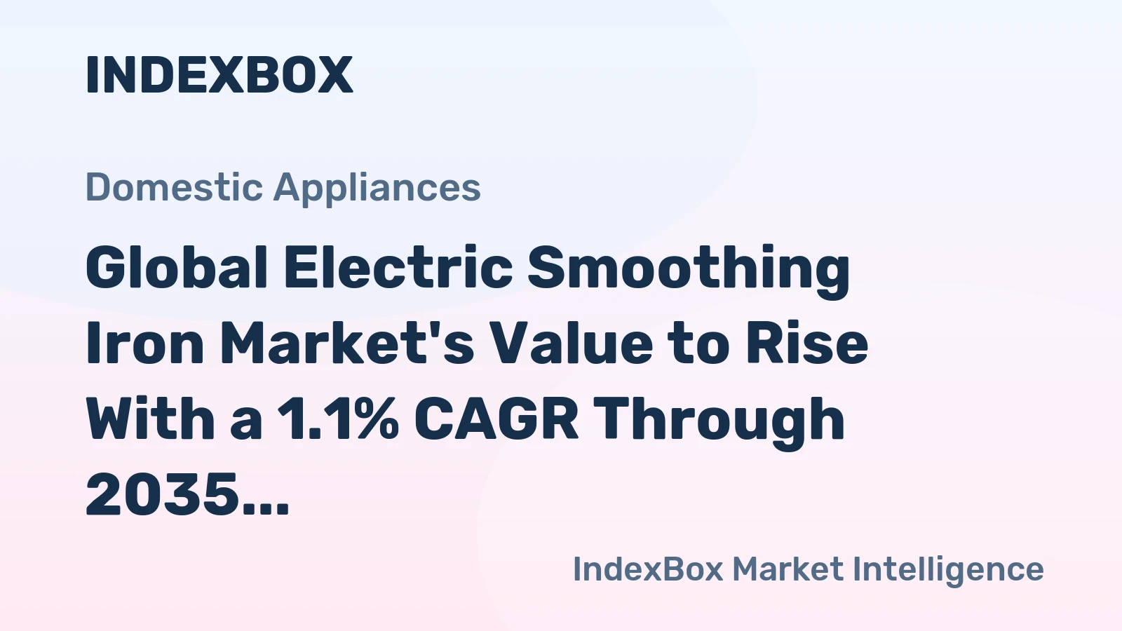 Global Electric Smoothing Iron Market's Value to Rise With a 1.1% CAGR Through 2035