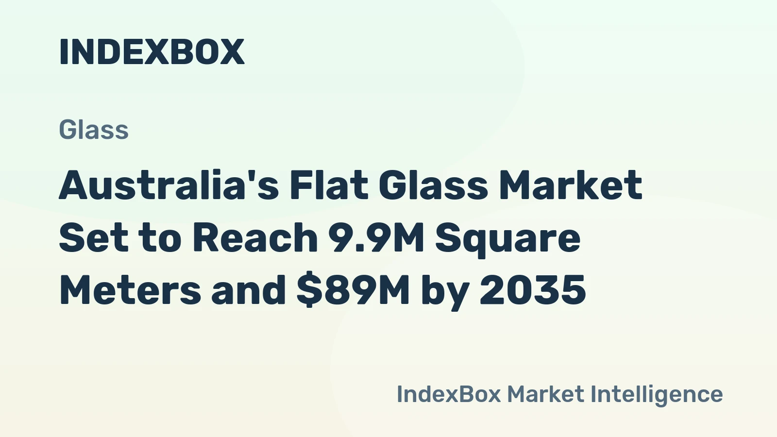 Australia's Flat Glass Market Set to Reach 9.9M Square Meters and $89M by 2035