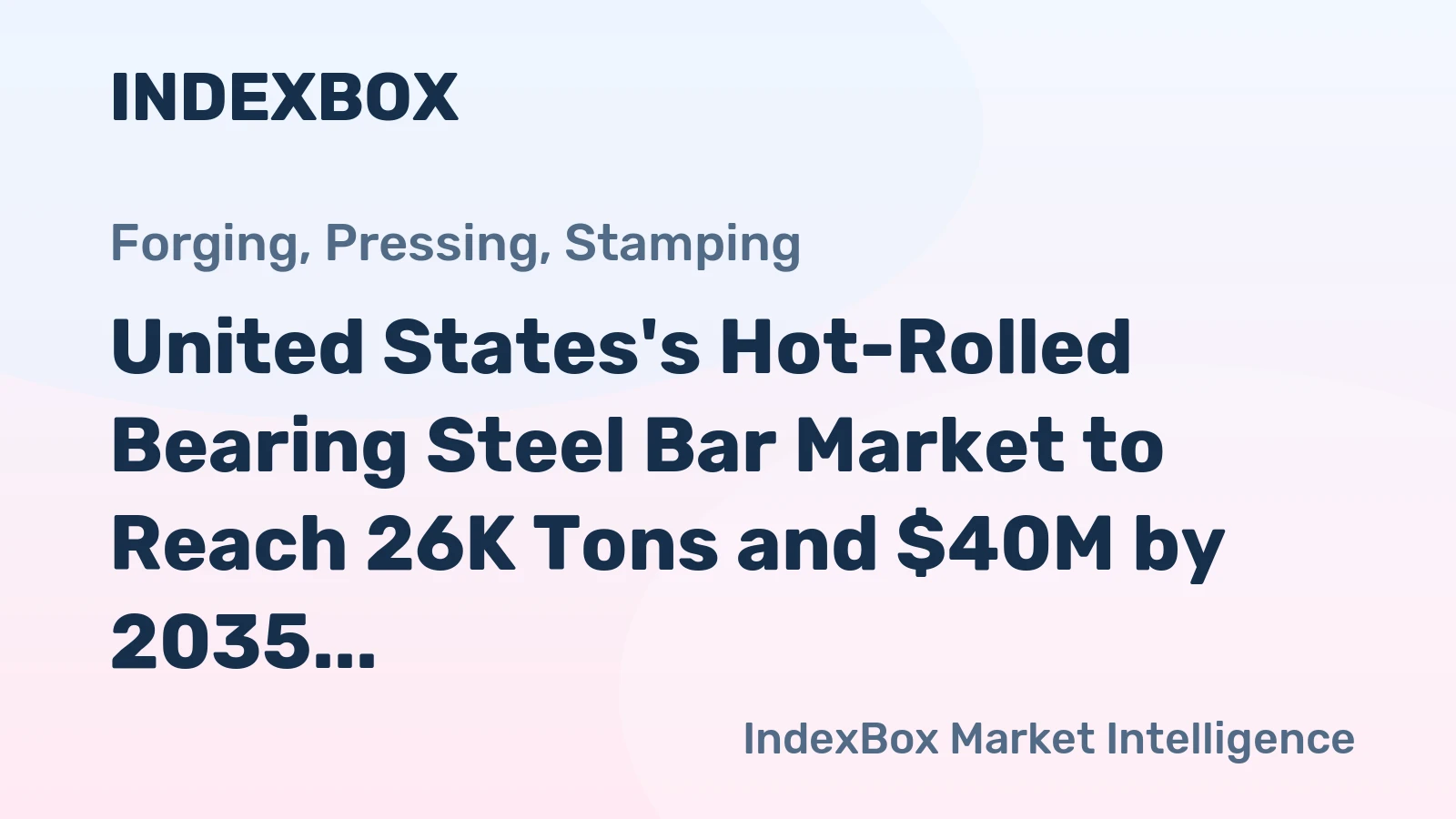 United States's Hot-Rolled Bearing Steel Bar Market to Reach 26K Tons and $40M by 2035