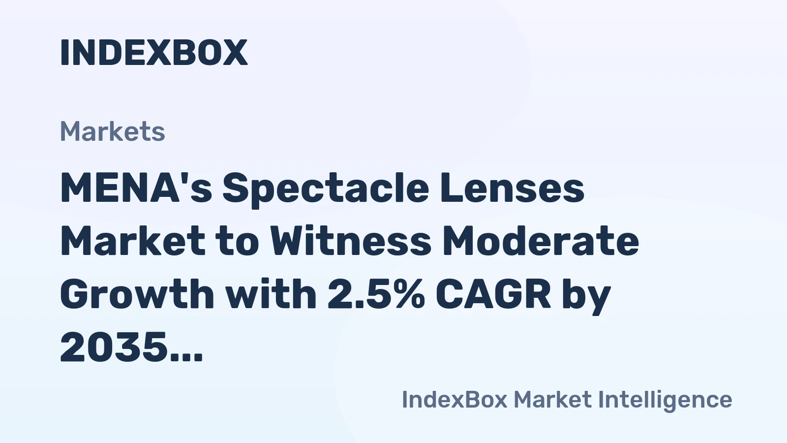 MENA's Spectacle Lenses Market to Witness Moderate Growth with 2.5% CAGR by 2035