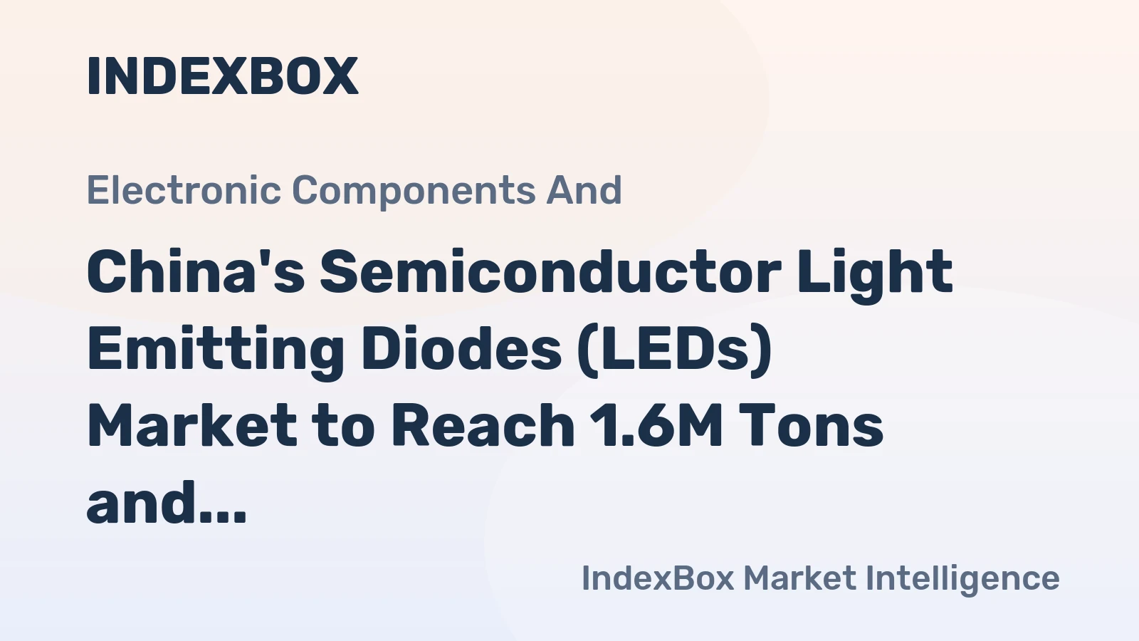 China's Semiconductor Light Emitting Diodes (LEDs) Market to Reach 1.6M Tons and $12.3B by 2035