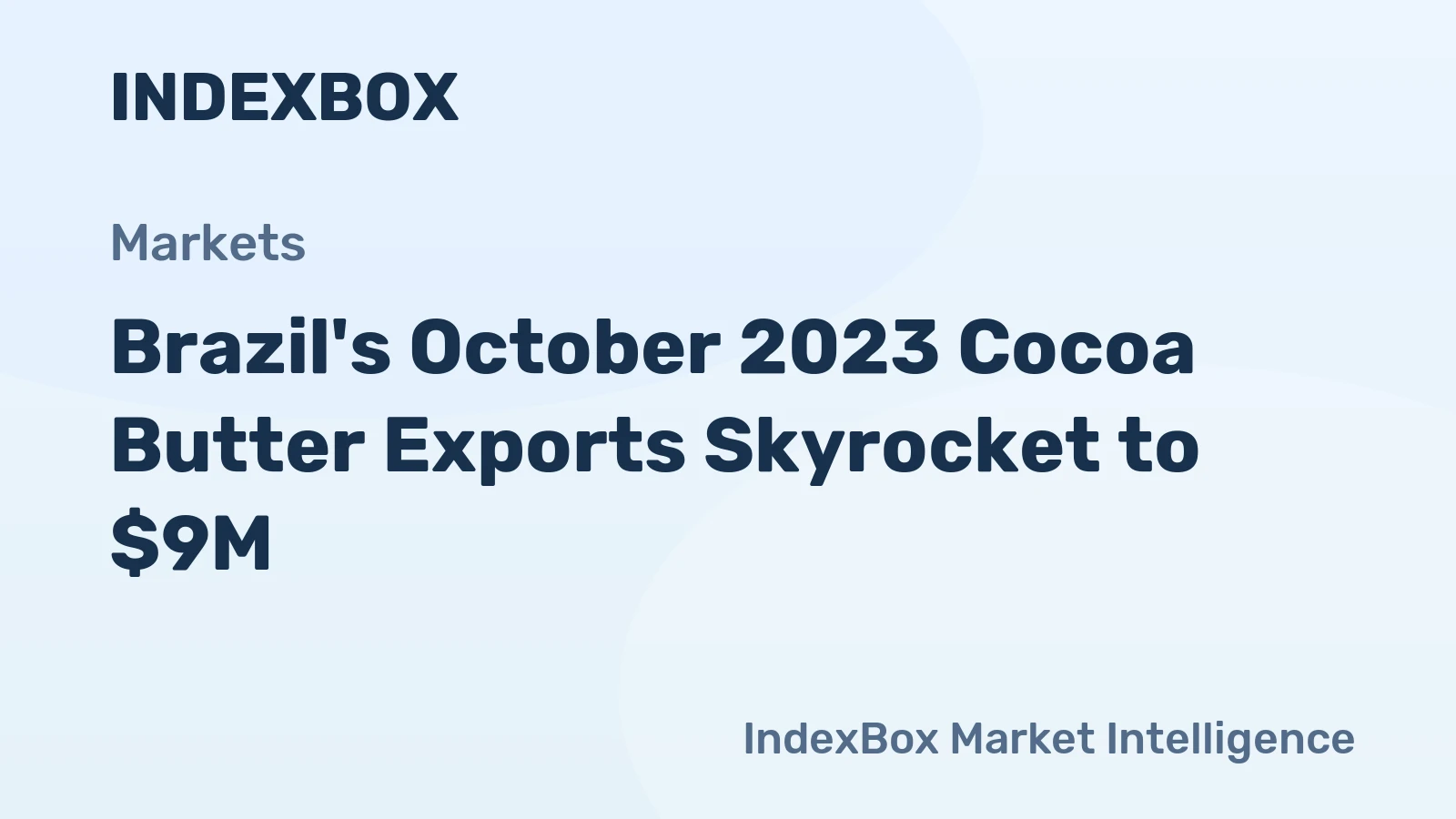 Brazil's October 2023 Cocoa Butter Exports Skyrocket to $9M