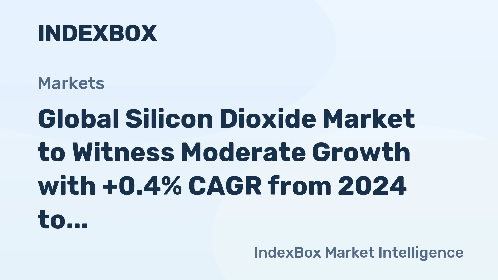 Global Silicon Dioxide Market to Witness Moderate Growth with +0.4% CAGR from 2024 to 2035