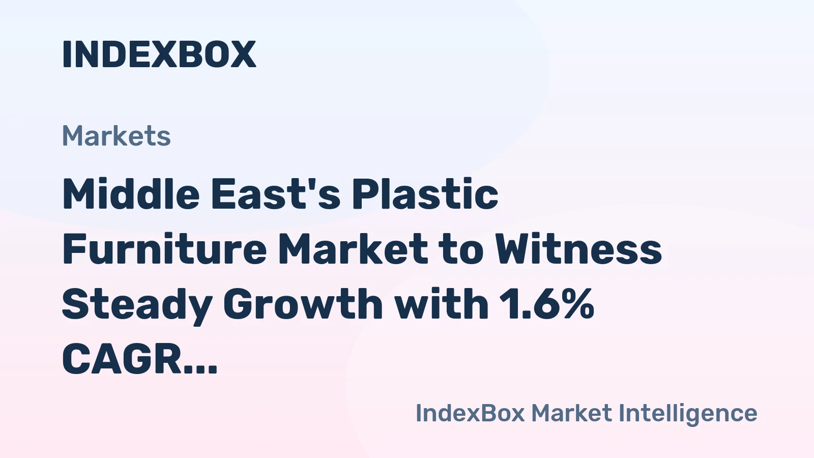 Middle East's Plastic Furniture Market to Witness Steady Growth with 1.6% CAGR
