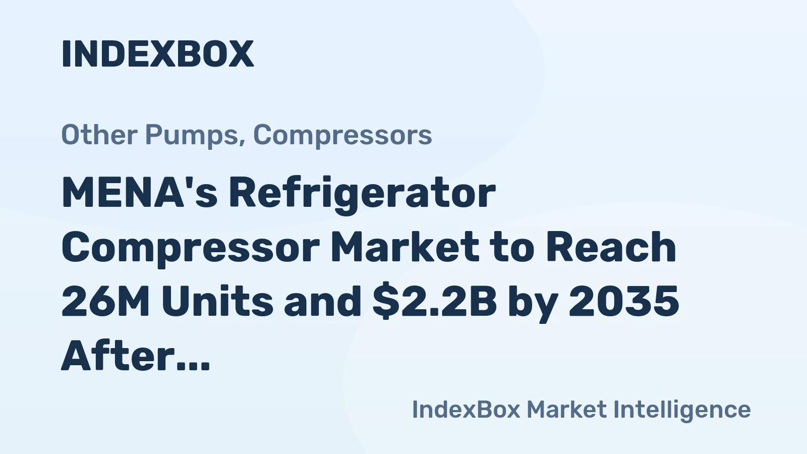 MENA's Refrigerator Compressor Market to Reach 26M Units and $2.2B by 2035 After Recent Contraction