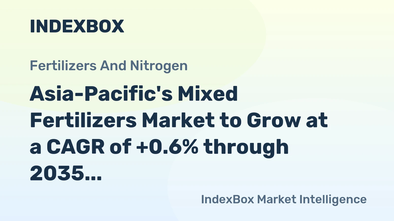 Asia-Pacific's Mixed Fertilizers Market to Grow at a CAGR of +0.6% through 2035