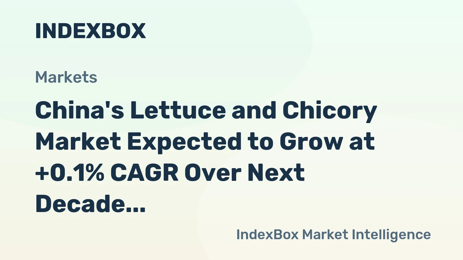 China's Lettuce and Chicory Market Expected to Grow at +0.1% CAGR Over Next Decade