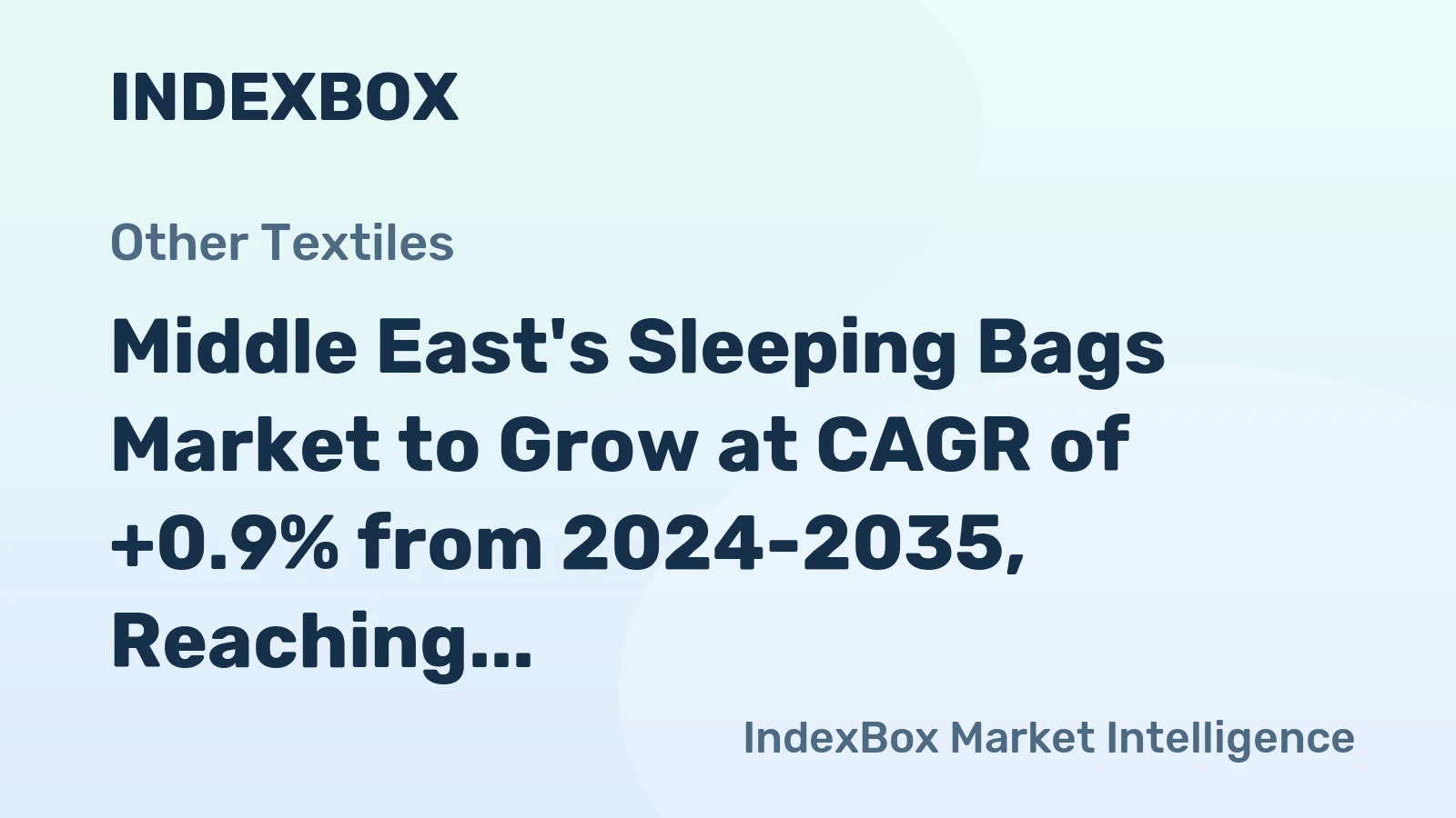 Middle East's Sleeping Bags Market to Grow at CAGR of +0.9% from 2024-2035, Reaching $136M