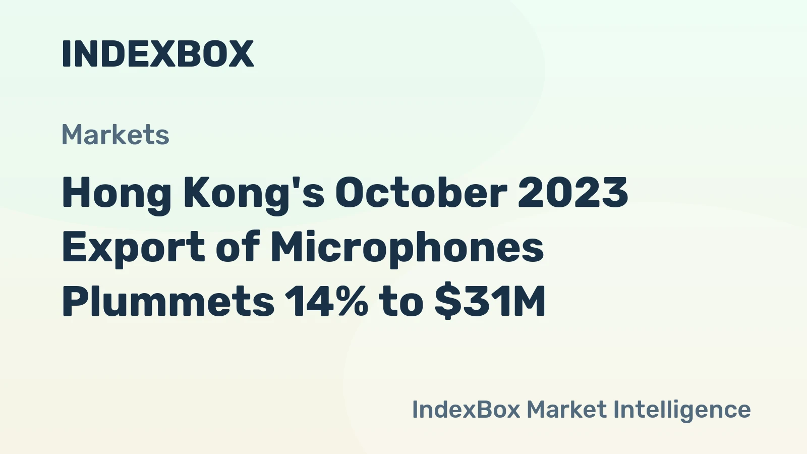 Hong Kong's October 2023 Export of Microphones Plummets 14% to $31M