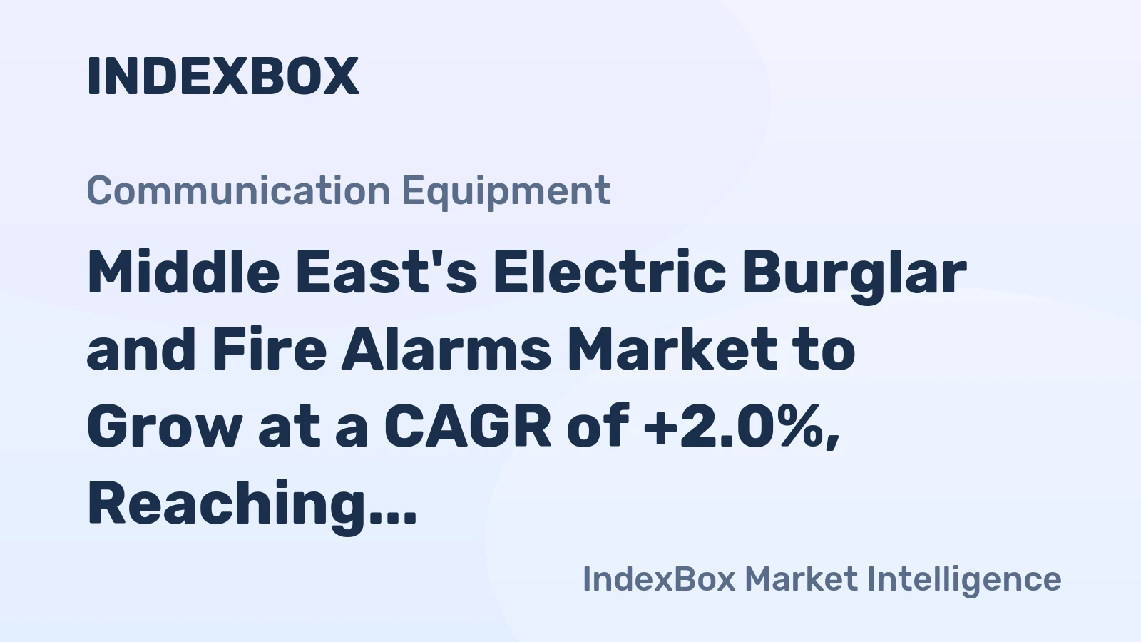 Middle East's Electric Burglar and Fire Alarms Market to Grow at a CAGR of +2.0%, Reaching $998M by 2035