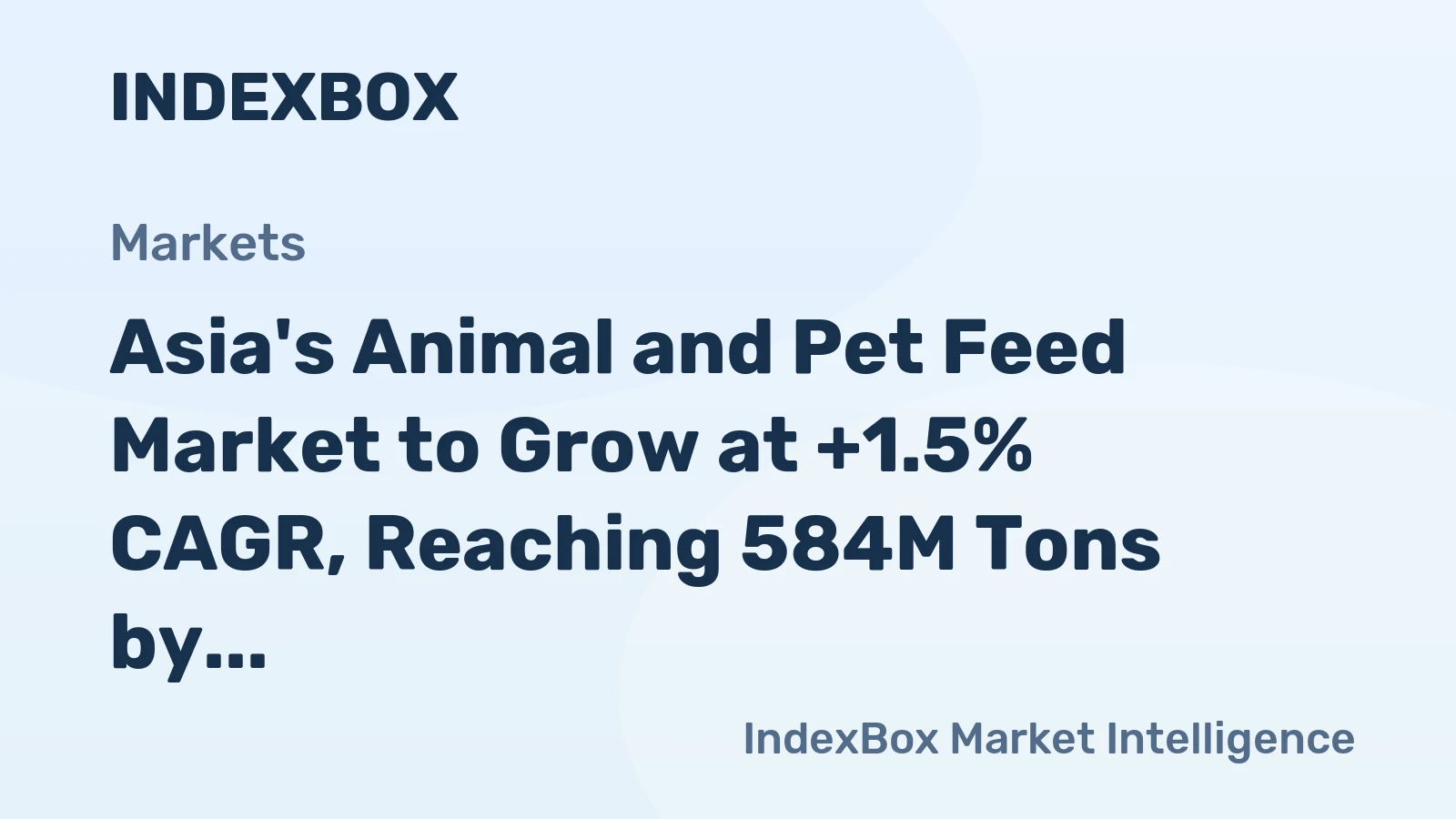 Asia's Animal and Pet Feed Market to Grow at +1.5% CAGR, Reaching 584M Tons by 2035