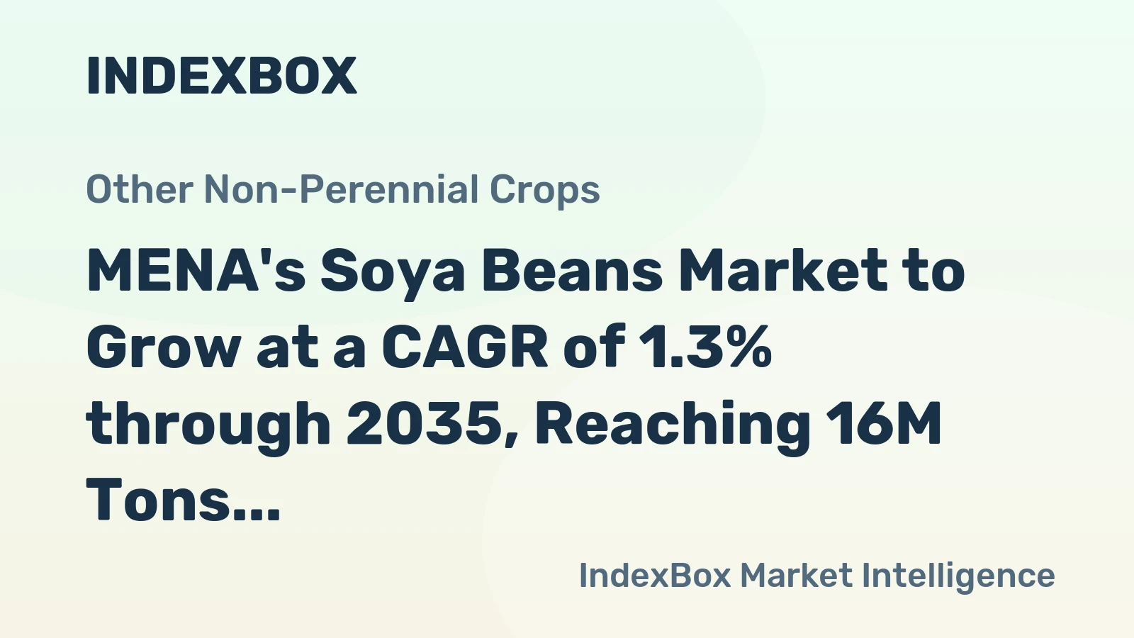 MENA's Soya Beans Market to Grow at a CAGR of 1.3% through 2035, Reaching 16M Tons