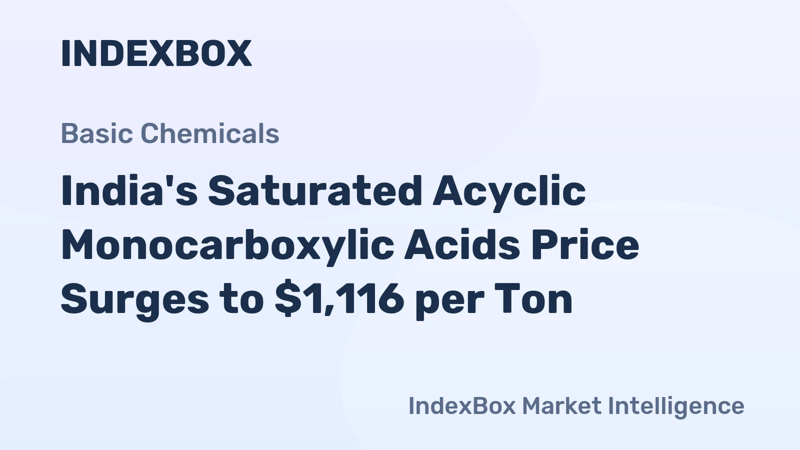 India's Saturated Acyclic Monocarboxylic Acids Price Surges to $1,116 per Ton