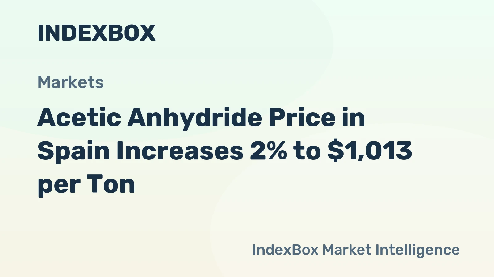 Acetic Anhydride Price in Spain Increases 2% to $1,013 per Ton
