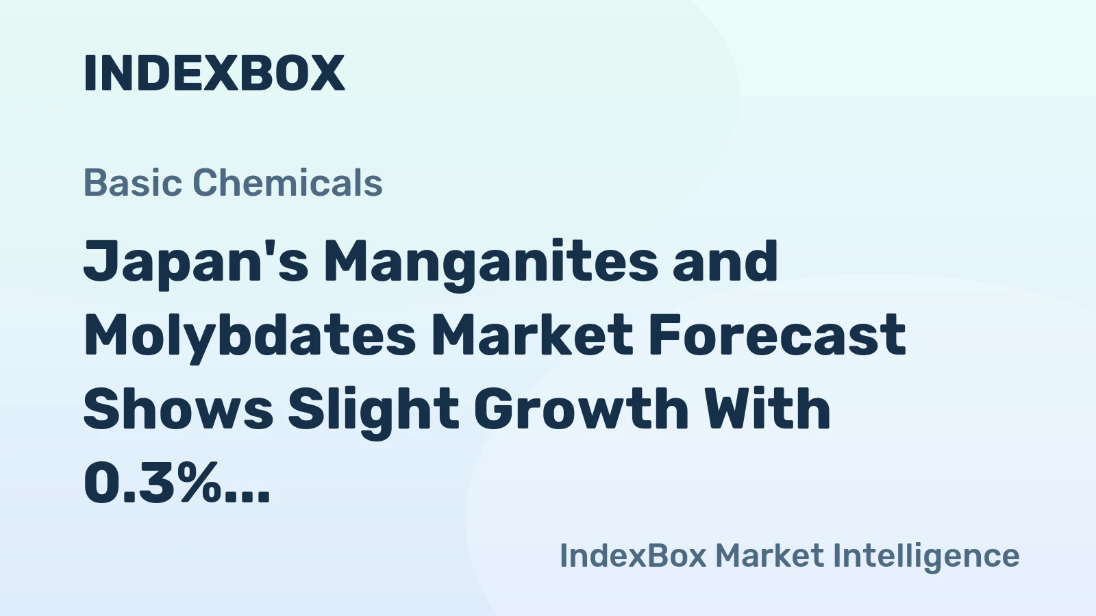 Japan's Manganites and Molybdates Market Forecast Shows Slight Growth With 0.3% Volume CAGR Through 2035
