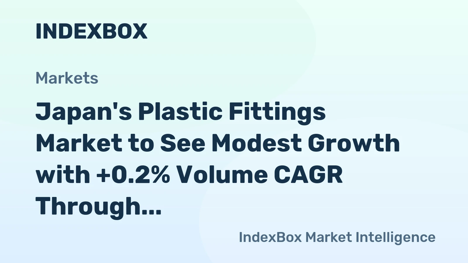 Japan's Plastic Fittings Market to See Modest Growth with +0.2% Volume CAGR Through 2035