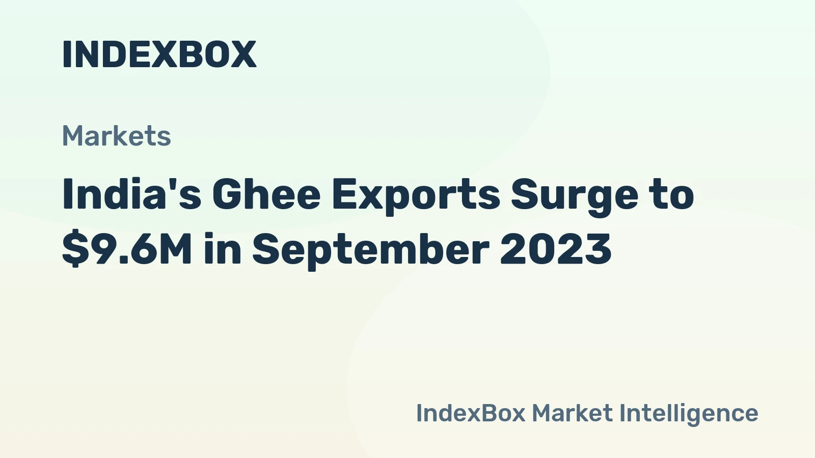 India's Ghee Exports Surge to $9.6M in September 2023