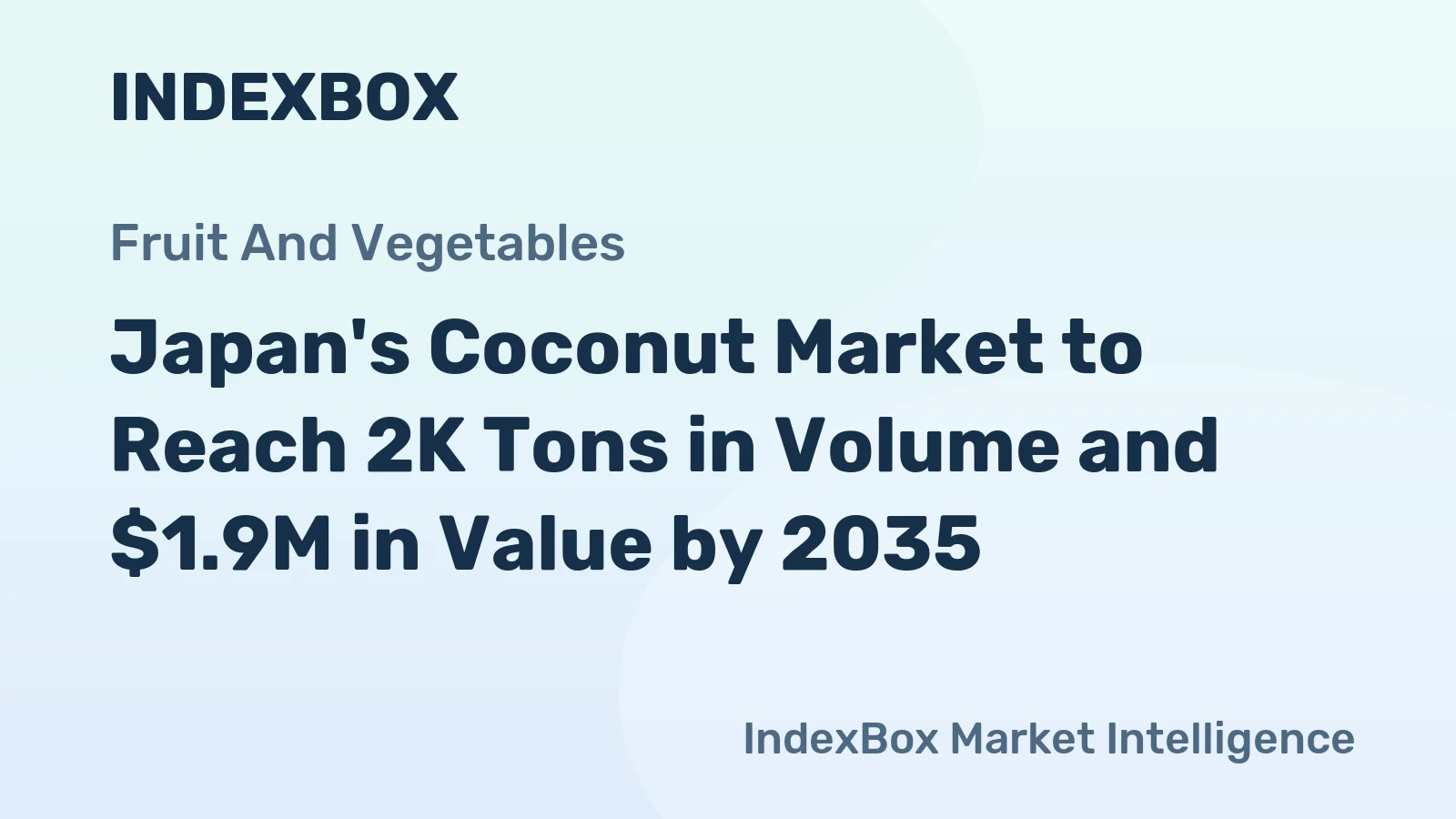 Japan's Coconut Market to Reach 2K Tons in Volume and $1.9M in Value by 2035