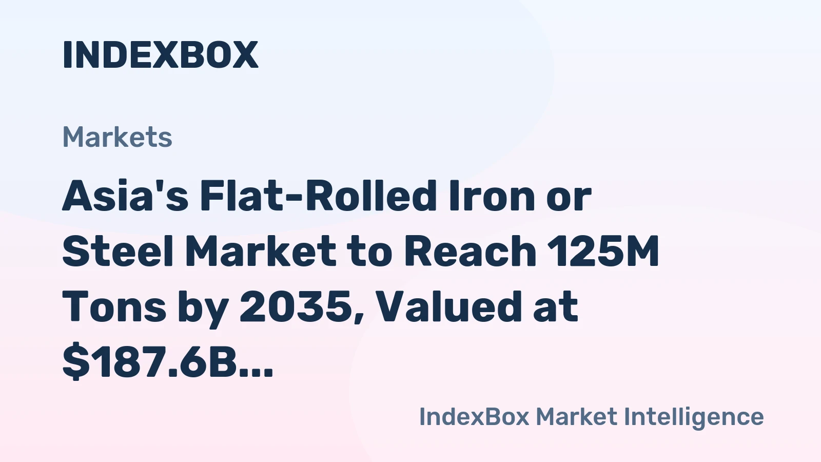 Asia's Flat-Rolled Iron or Steel Market to Reach 125M Tons by 2035, Valued at $187.6B