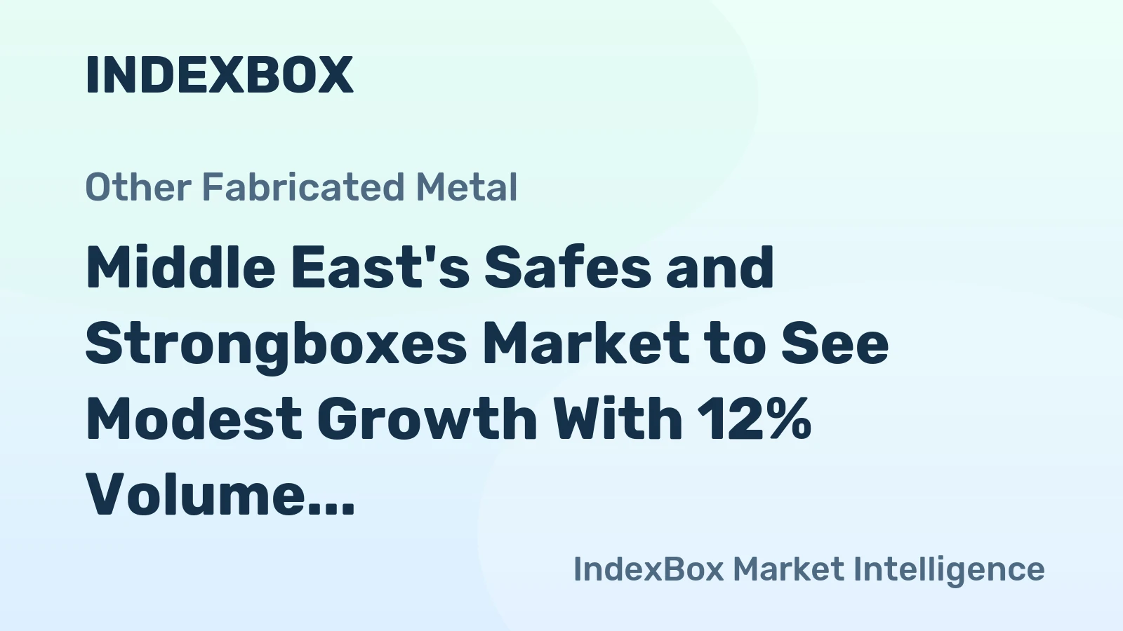 Middle East's Safes and Strongboxes Market to See Modest Growth With 12% Volume CAGR Through 2035