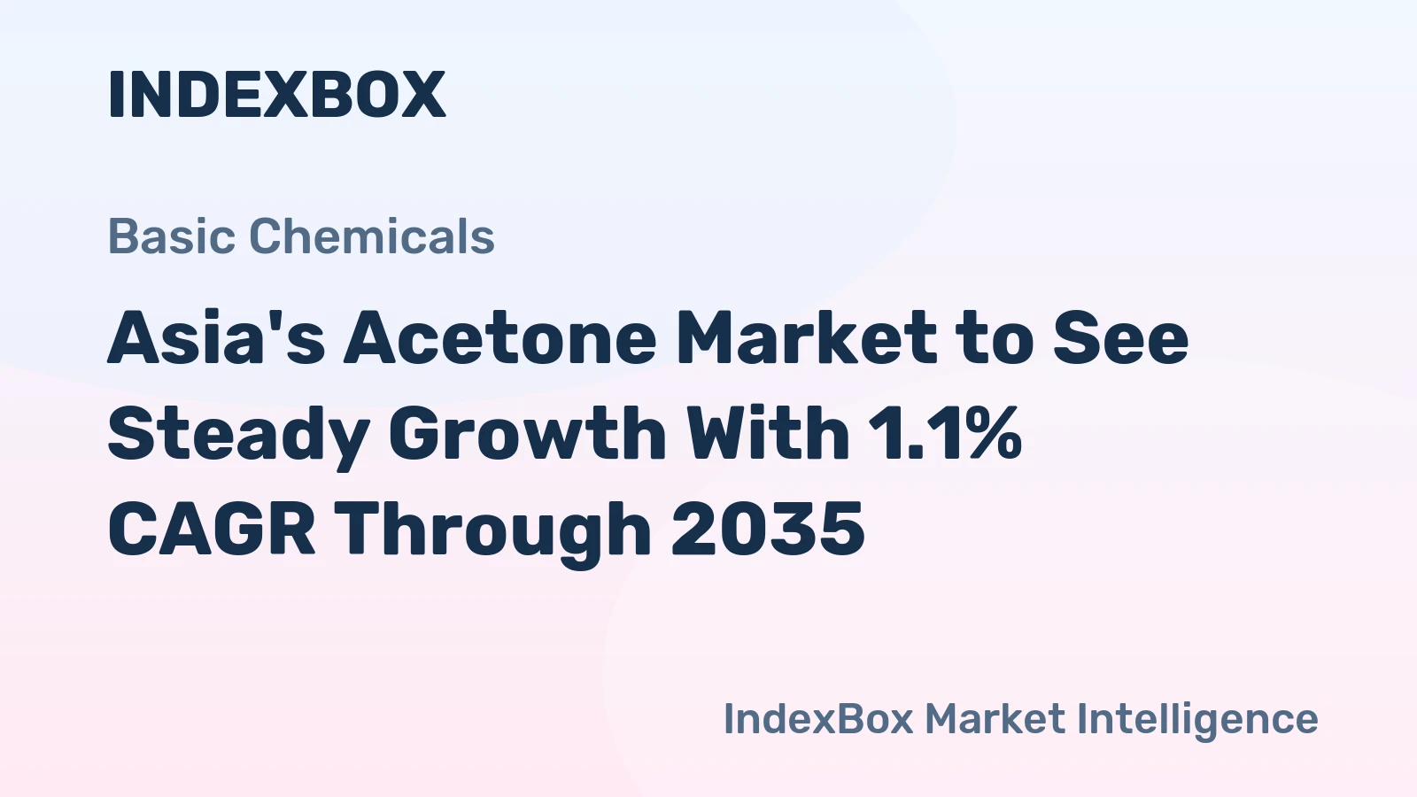 Asia's Acetone Market to See Steady Growth With 1.1% CAGR Through 2035