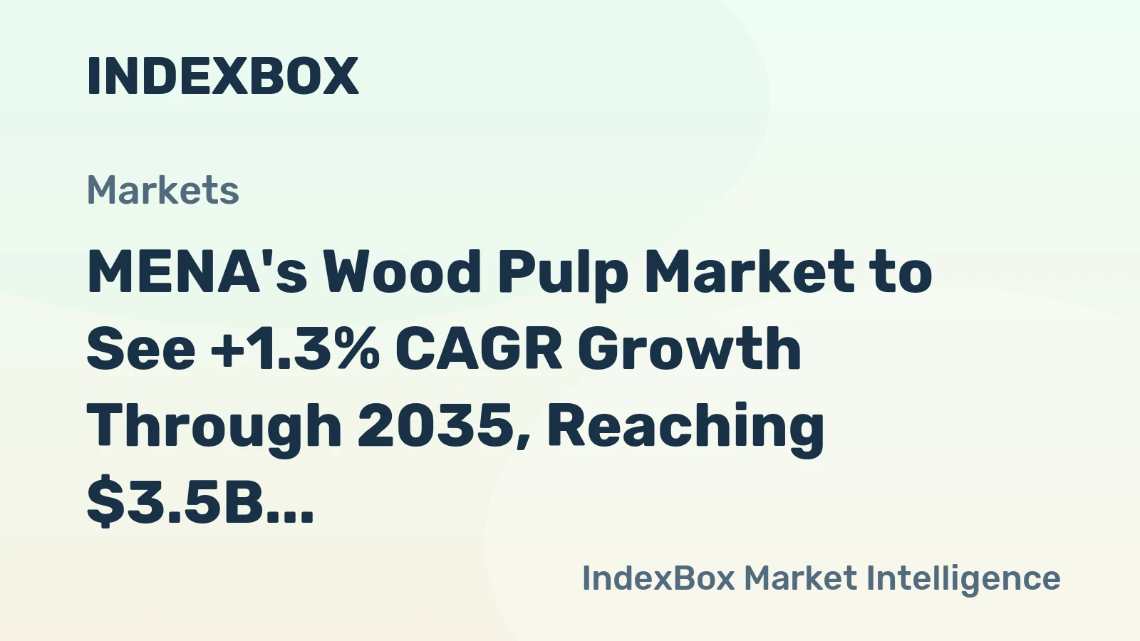 MENA's Wood Pulp Market to See +1.3% CAGR Growth Through 2035, Reaching $3.5B