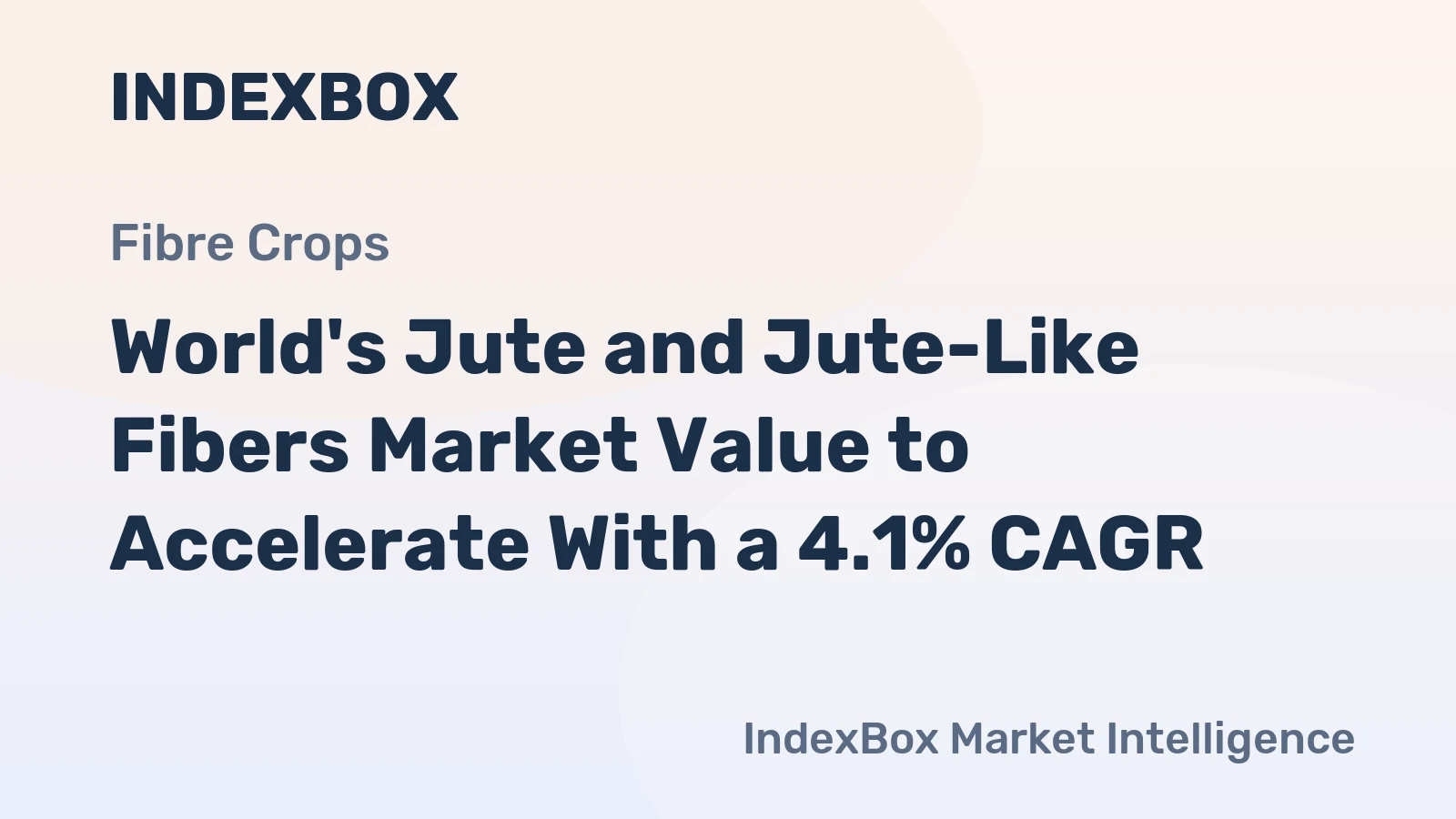 World's Jute and Jute-Like Fibers Market Value to Accelerate With a 4.1% CAGR