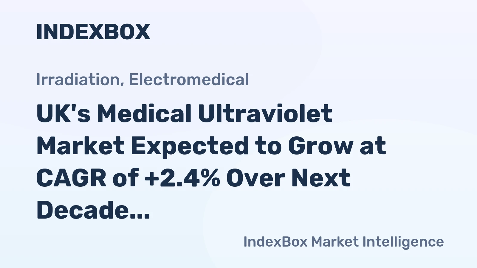 UK's Medical Ultraviolet Market Expected to Grow at CAGR of +2.4% Over Next Decade