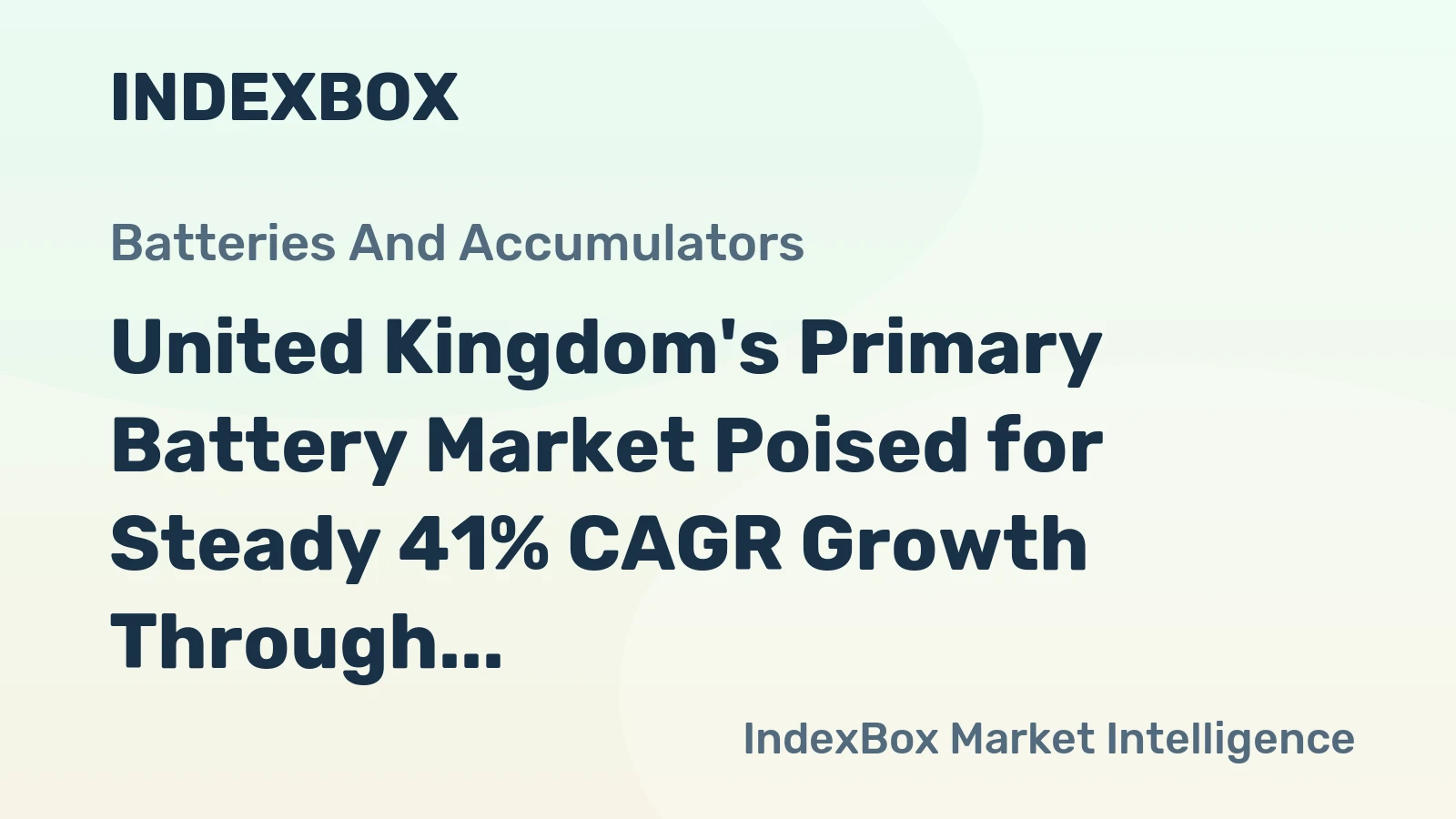 United Kingdom's Primary Battery Market Poised for Steady 41% CAGR Growth Through 2035