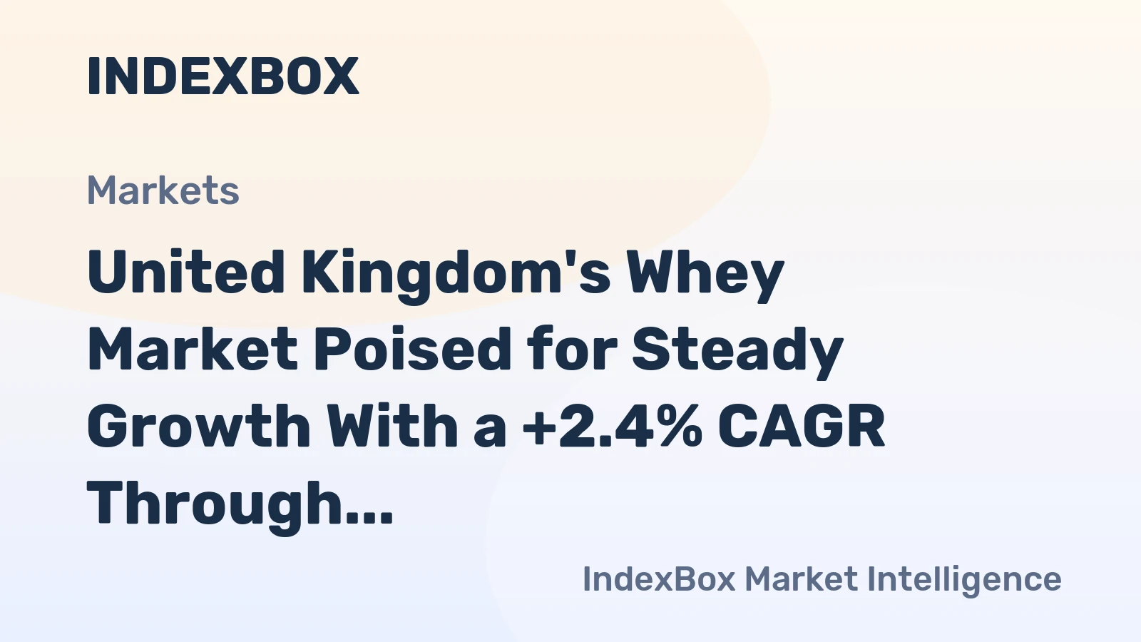 United Kingdom's Whey Market Poised for Steady Growth With a +2.4% CAGR Through 2035
