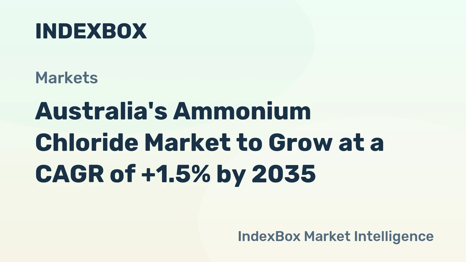 Australia's Ammonium Chloride Market to Grow at a CAGR of +1.5% by 2035