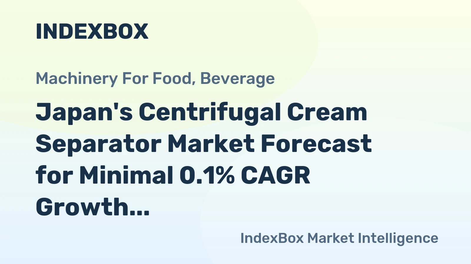 Japan's Centrifugal Cream Separator Market Forecast for Minimal 0.1% CAGR Growth Through 2035