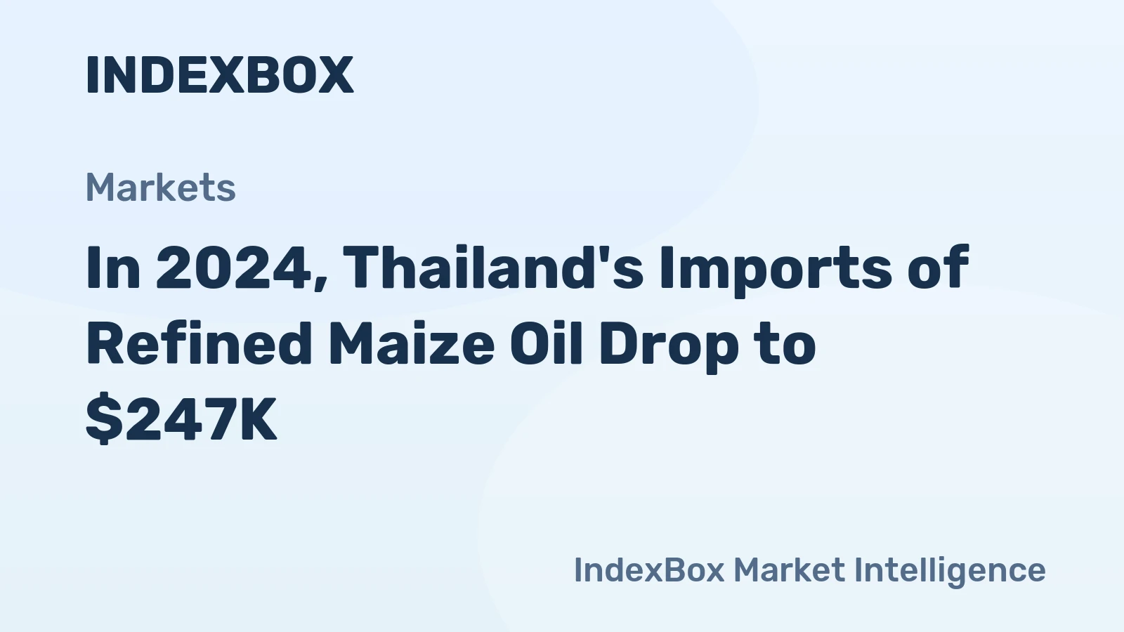 In 2024, Thailand's Imports of Refined Maize Oil Drop to $247K