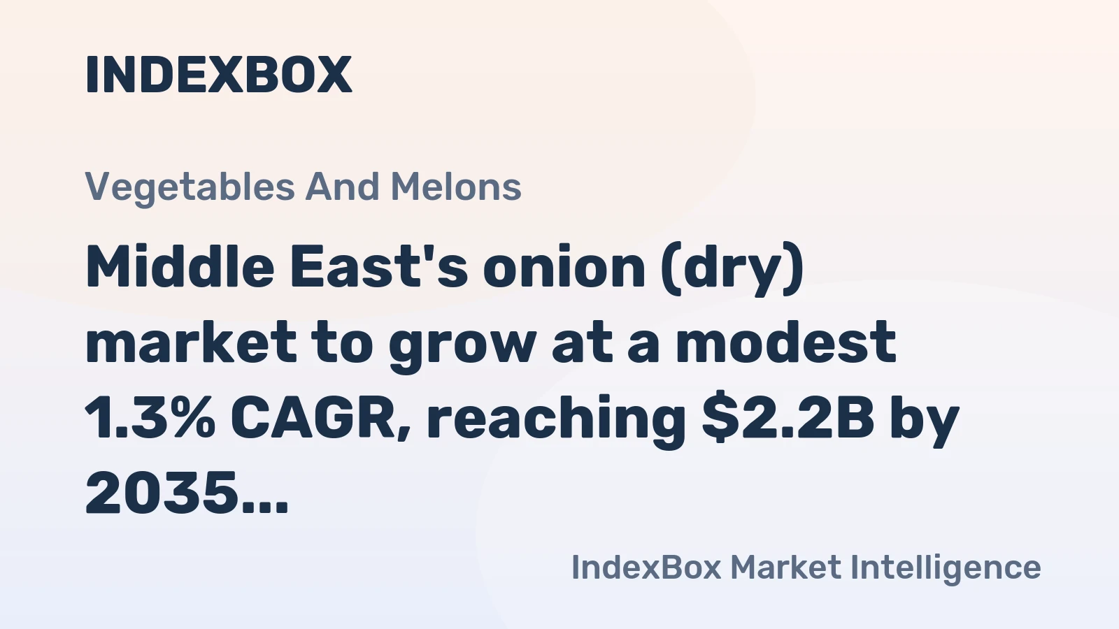 Middle East's onion (dry) market to grow at a modest 1.3% CAGR, reaching $2.2B by 2035 on steady demand.