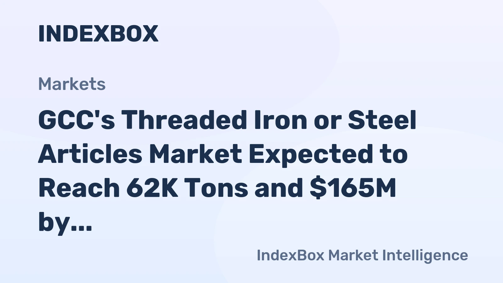 GCC's Threaded Iron or Steel Articles Market Expected to Reach 62K Tons and $165M by 2035