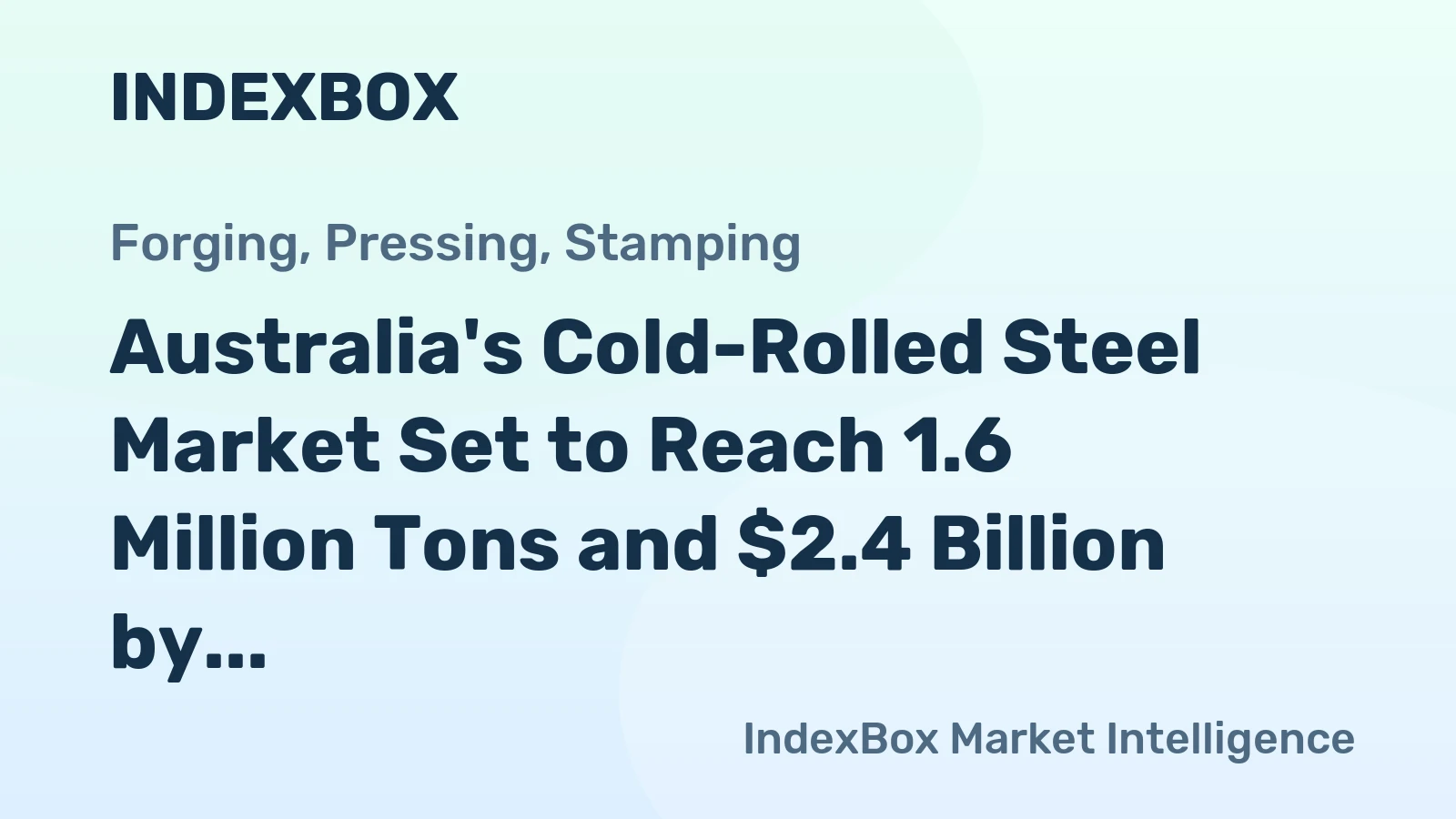 Australia's Cold-Rolled Steel Market Set to Reach 1.6 Million Tons and $2.4 Billion by 2035