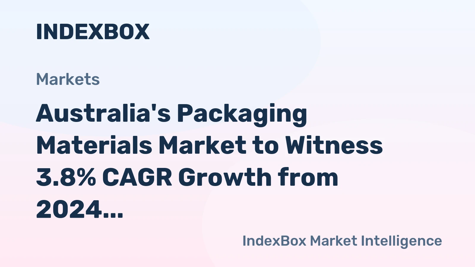 Australia's Packaging Materials Market to Witness 3.8% CAGR Growth from 2024 to 2035