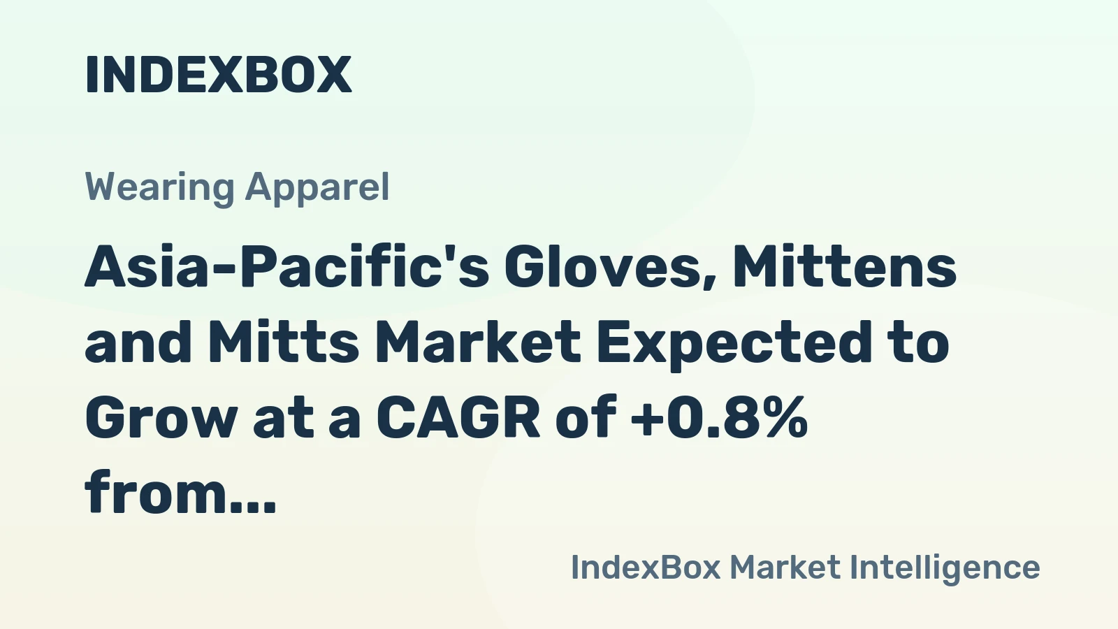 Asia-Pacific's Gloves, Mittens and Mitts Market Expected to Grow at a CAGR of +0.8% from 2024 to 2035