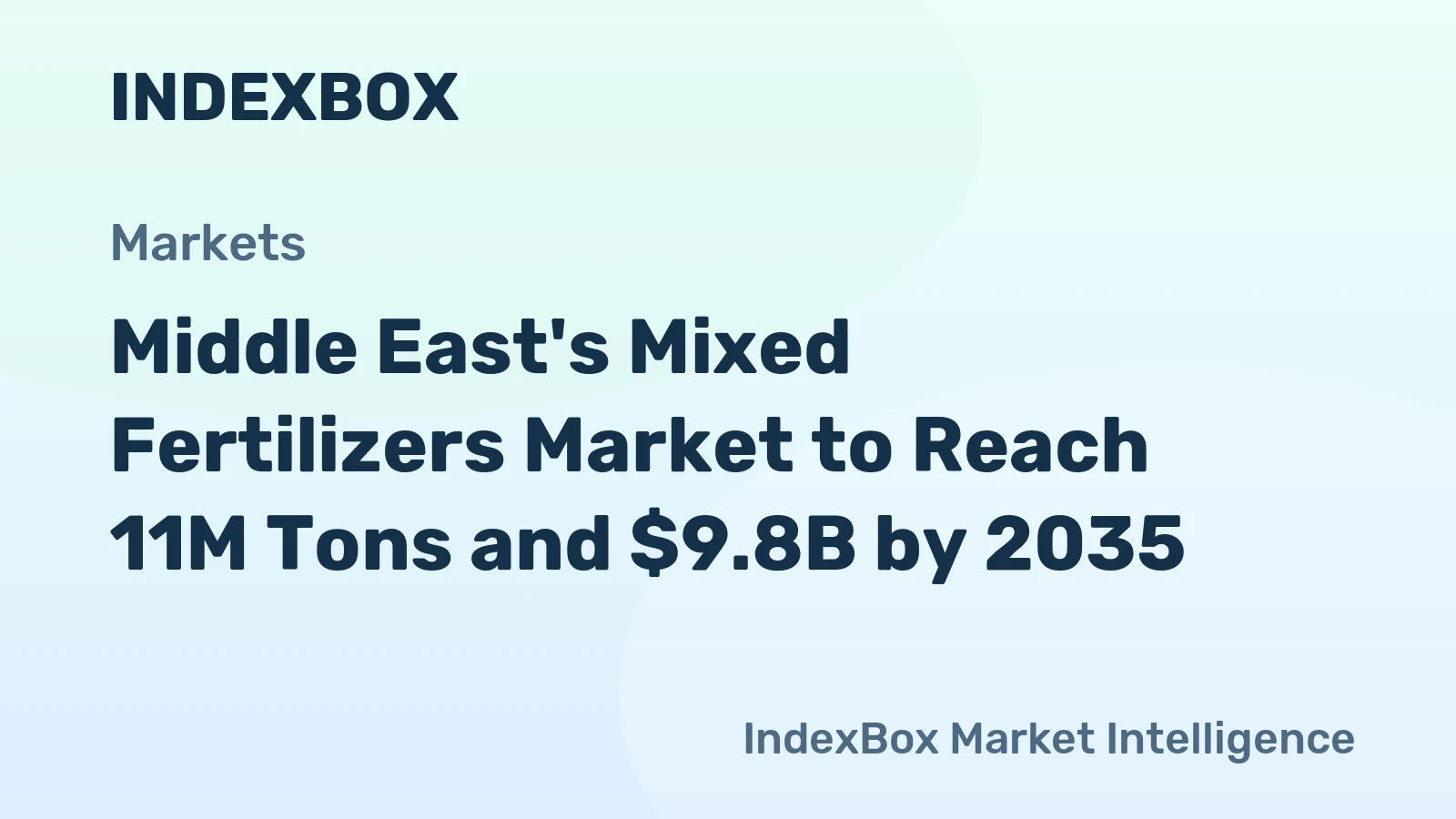 Middle East's Mixed Fertilizers Market to Reach 11M Tons and $9.8B by 2035