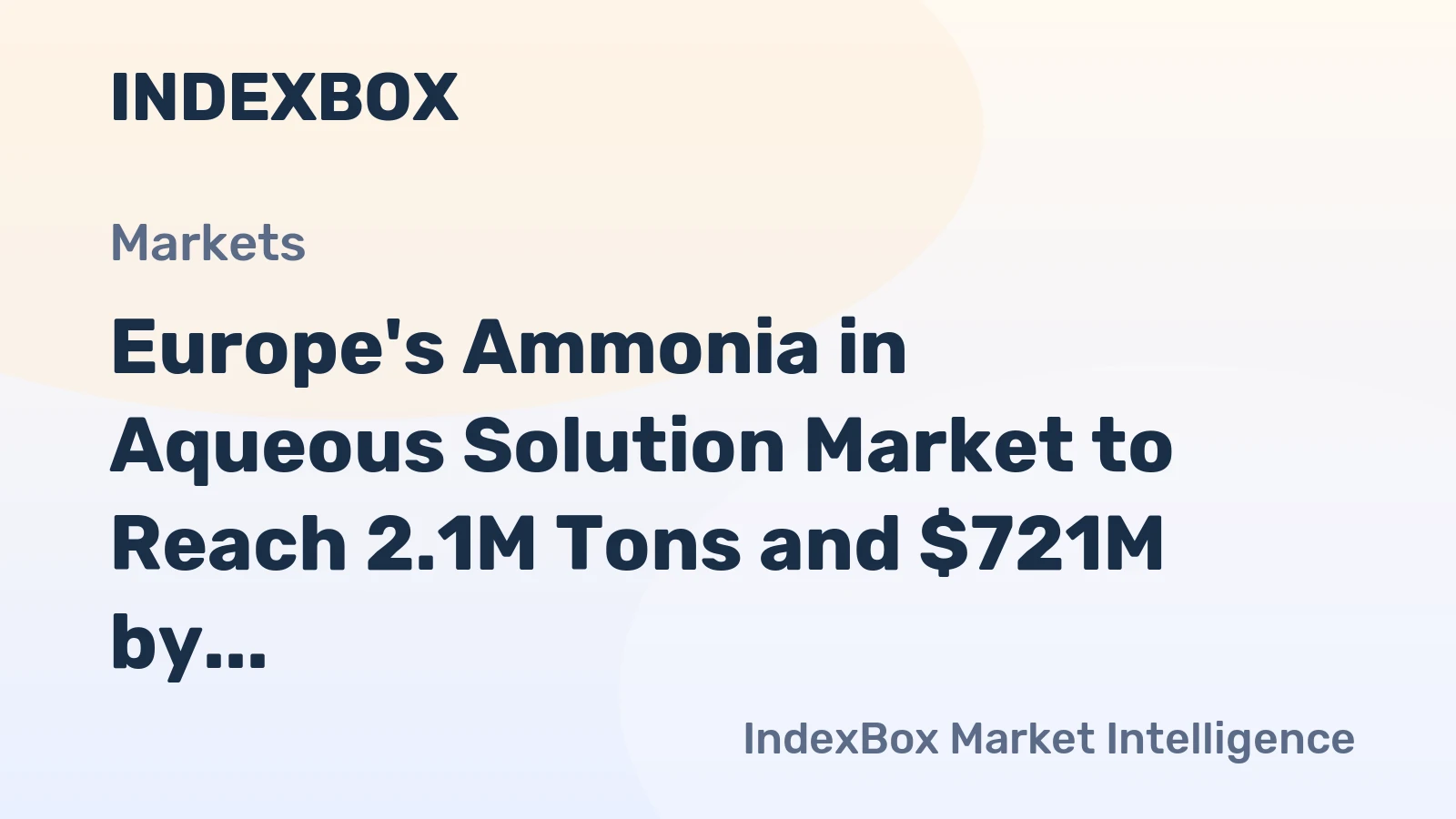 Europe's Ammonia in Aqueous Solution Market to Reach 2.1M Tons and $721M by 2035